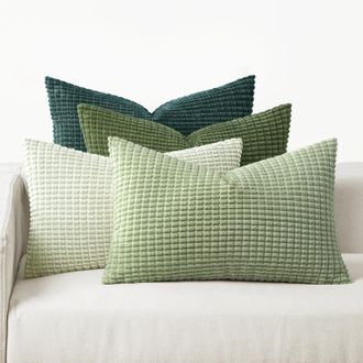 Miulee Weihnachten 4er Set Kissenbezug Kissen Dekorative Kissenbezüge Kordsamt Sofakissen Dekokissen Couchkissen Deko Bezug für Sofa Couch Wohnzimmer Schlafz