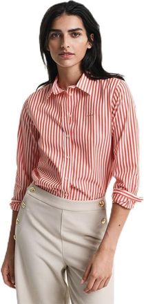 GANT Damen REG Classic POPLIN Striped Shirt Bluse, Marled RED, 40