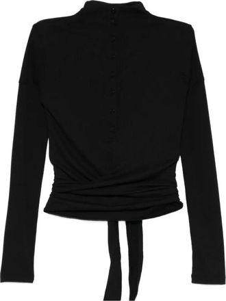 Low Classic LOW Classic, Femme, Blouses et Chemises, Noir, Taille: 40 FR Polo &agrave; d&eacute;tail nou&eacute;