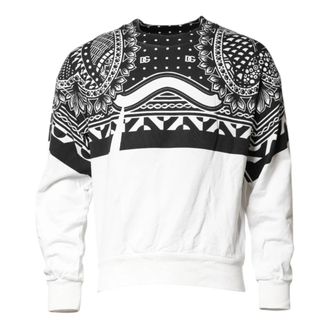 Dolce & Gabbana Sweatshirt mit Bandana-Print und Rundhalsausschnitt - - Sweatshirts & Hoodies - Herren - Wei&szlig; - XS