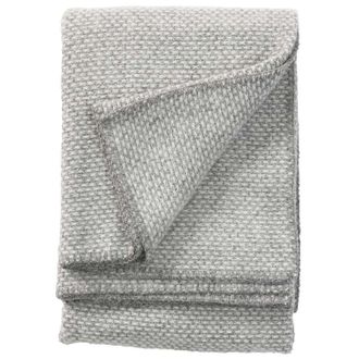 Klippan Decke, &Uuml;berwurf aus 100% Schafwolle, Motiv: Domino, 130 x 180 cm, Wolle, hellgrau, 180x130x0.5 cm