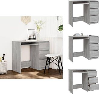 vidaXL Vidaxl - Bureau Sonoma gris 90x45x76 cm Bois dingénierie - Bureau Design - Bureau Moderne - Bureau Gris - Bureau Informatique - Bureau Salle Étude
