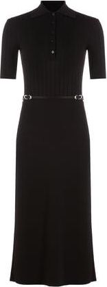 Givenchy Robe polo longue en laine