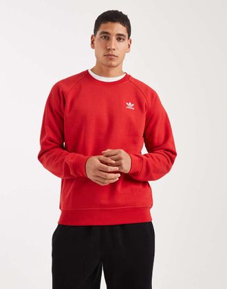 adidas Originals Trefoil Essentials - Sweat ras de cou - Rouge &eacute;carlate