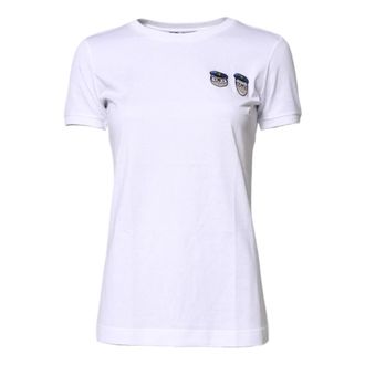 Dolce & Gabbana DGFamily Baumwoll-T-Shirt - - Tops - Damen - Wei&szlig; - 2XS
