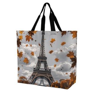 Generic Tour Eiffel Avec Des Feuilles DAutomne Sac A Main Femmes Imperm&eacute;able Tote Bag D&eacute;contract&eacute; Sac &Agrave; Bandouli&egrave;re Pour Voyage Plage Travail