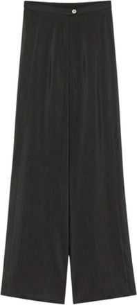 Forte_Forte Femme, Pantalons, Noir, Taille: 36 FR Pantalon &Eacute;vas&eacute; en Lin et Viscose