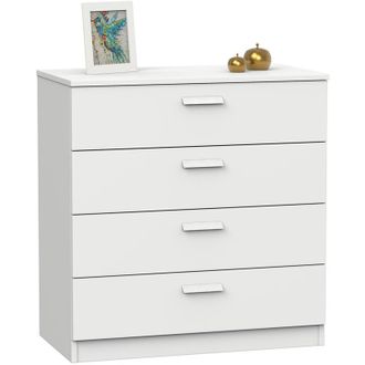 PEGANE Pegane - Commode Meuble de rangement coloris blanc - Hauteur 78 x Longueur 74 x Profondeur 40 cm
