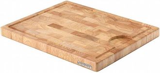 Continenta Mosaik-Tranchierbrett mit Rille f&uuml;r Fleischsaft, Schneidebrett und K&uuml;chenbrett aus Gummibaum Stirnholz, Gr&ouml;&szlig;e: 37 x 29 x 2,7 cm