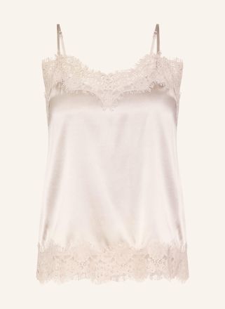 Darling Harbour Darling Harbour Seidentop Aus Satin Mit Spitze beige