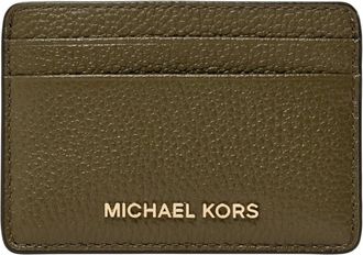 Michael Kors Porte-cartes en cuir grain&eacute; - Femme - Accessoires - Vert - Taille: ONE Size