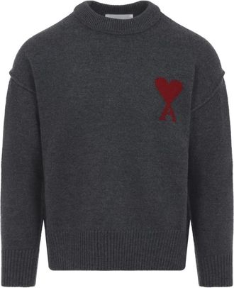 Ami Homme, Pulls, Gris, Taille: XL Pull ras du cou ADC