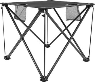 Cabilock Faltbarer Campingtisch Schwarz mit Getr&auml;nkehaltern Kompakter Outdoor Klapptisch aus Oxford Gewebe Stabiler Metallrahmen f&uuml;r Picknick Camping und Grill