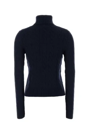 Polo Ralph Lauren Womens Navy Blue Wool Blend Sweater Hunternavy Exterior: Cashmere Maglieria