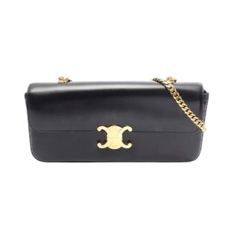 Celine Pre-owned Claude Triomphe Sac Bandouli&egrave;re Grand Mod&egrave;le - Femme - Pre-owned - Noir - Taille: ONE Size