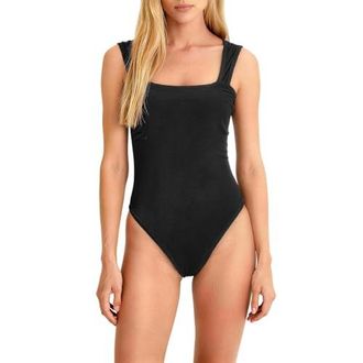 Alexis Leroy Body Femme Sans Manches D&eacute;coupe Carr&eacute;e Formant Sculpteur pour Tenues Quotidiennes Noir XL