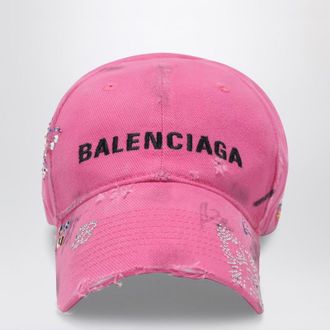 Balenciaga Upcycled cotton drill cap in pink