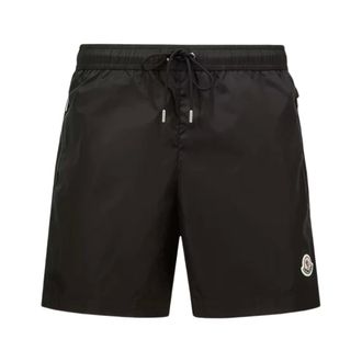 Moncler Homme, Maillots de bain, Noir, Taille: M Logo Patch Swim Shorts