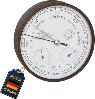 TFA Dostmann Analoge Wetterstation f&uuml;r innen und au&szlig;en, 20.2027.08, Rost-Optik, Barometer, Hygrometer, Thermometer, wetterfest