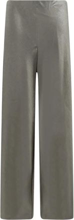 Vince Pantalon Colette taille haute fluide satin&eacute; coup&eacute; biais - Femme - Pantalons - Vert - Taille: 42 FR