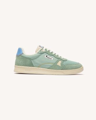 Faguo Baskets cuir et su&egrave;de vert clair