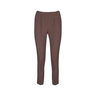 Brunello Cucinelli Femme, Pantalons, Brun, Taille: 34 FR Pleated Cropped Pantalons