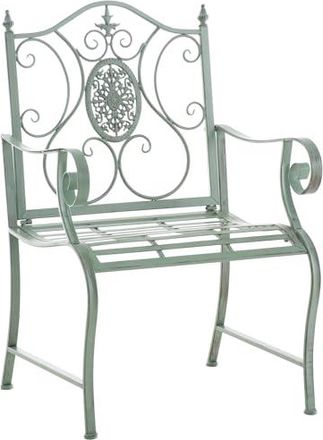 Clp Chaise de Jardin Punjab de Style Rustique I Chaise en Fer laqué I Fauteuil de Jardin particulièrement Stable, Couleur:Vert Antique