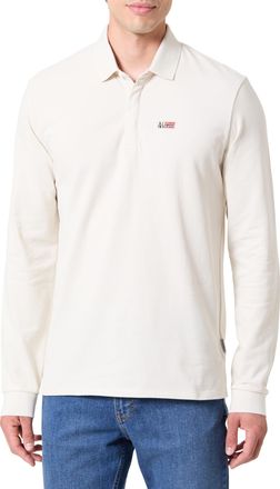 Napapijri Evan Long Sleeve Polo Shirt Cream, Wei&szlig;, XL