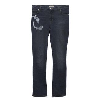 Blumarine Denim Jeans With Silver Embellished Lizards Size 24/61