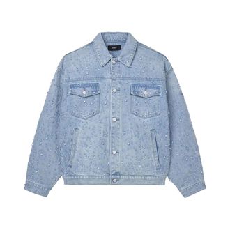Purple Verzierter Trucker-Denimjacke - - Jackets - Herren - Blau - M