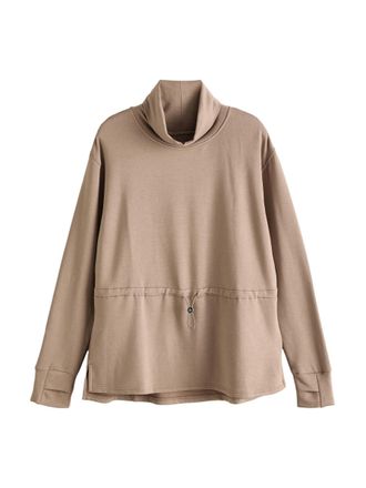 Next Damen Standard Active Sweatshirt mit Wasserfallausschnitt Nerzbraun M