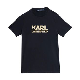 Karl Lagerfeld Logo T-Shirt - - Tops - Herren - Schwarzk - XL