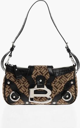 Balenciaga All-Over Monogram Canvas Mini Bag with Leather Trims Gr&ouml;&szlig;e Unica