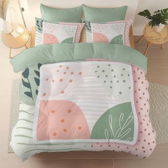 Generic Bettw&auml;sche-Set f&uuml;r Kinder 240 x 220 cm mit Rei&szlig;verschluss, Weiche Kuschelige Mikrofaser Bettbezug, dekoratives Abstrakte Graffiti-Streifen Muster f&uuml;r 