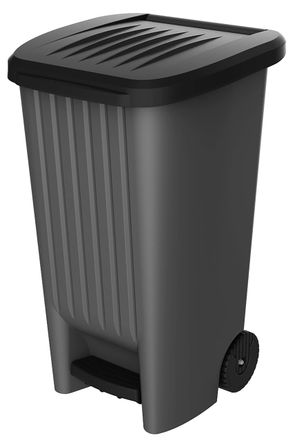 Eda M&uuml;lleimer mit Rollen, 100 l, mit Pedal, f&uuml;r 100-l-Beutel, 50 x 48,6 x 83,5 cm, Anthrazitgrau