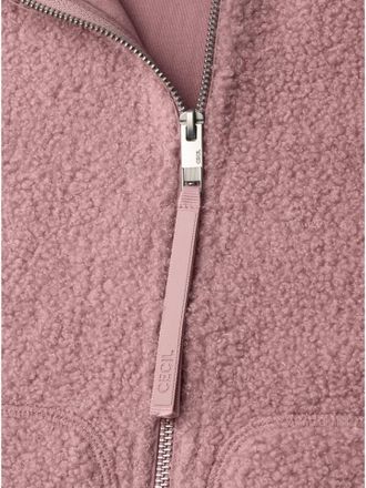 Cecil Strickjacke rosa,Outdoor,Polyester,Strukturiert,Stehkragen,Langarm,Regular Fit