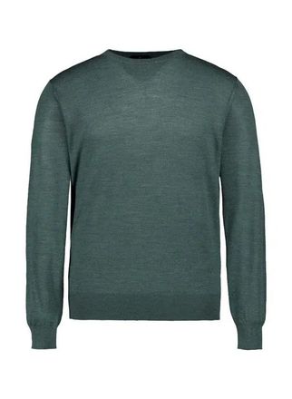 Hackett Herren Pullover gr&uuml;n Merinowolle unifarben