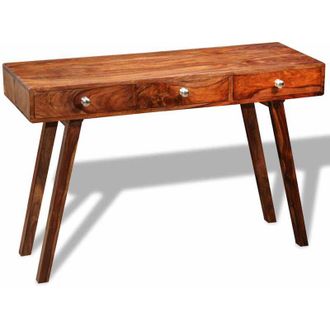 vidaXL Table console avec 3 tiroirs 76 cm Bois massif de Sesham