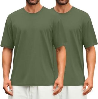 Generic T-shirt uni pour homme 2026 nouveau t-shirt d&eacute;t&eacute; d&eacute;contract&eacute; col rond manches courtes t-shirt classique basique 2 pi&egrave;ces pour int&eacute;rieur et ext&eacute;rieur, 