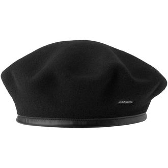 Kangol Beret Monty Baskenm&uuml;tze Damenbaske Wollbaske Herrenbaske Baske Damen/Herren - mit Einfass Fr&uuml;hling-Sommer Herbst-Winter Winter - XL (60-61 cm) schwarz