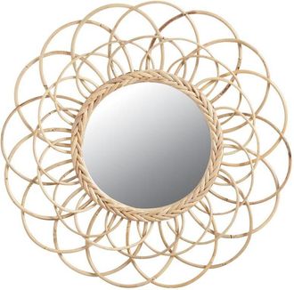 Aubry Gaspard Miroir en rotin Fleur