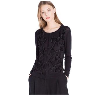 Twinset Schwarzer bestickter Cardigan - - Knitwear - Damen - Schwarzk - S