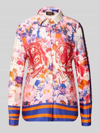 Miss Goodlife Slim Fit Hemdbluse aus Viskose Modell Wild Flower