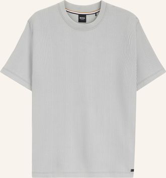 HUGO BOSS Loungewear Oberteil Structure T-Shirt Regular Fit grau
