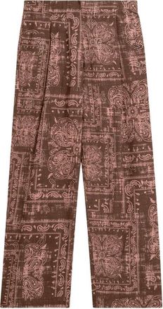 A Paper Kid Femme, Pantalons, Brun, Taille: 36 FR Pantalon Imprim&eacute; Bandana