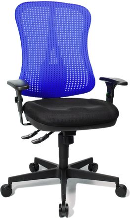 Topstar Topstar HE20PBC08 Head Point SY P4, ergonomischer Bürostuhl, Schreibtischstuhl, Muldensitz, inkl. Armlehnen, Netzrücken, Stoffbezug schwarz/blau