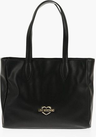 Moschino LOVE Faux Leather Tote Bag with Heart Shaped Pouch size Unica
