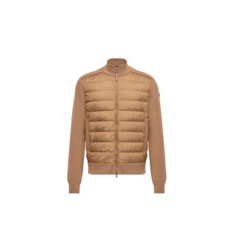 Moncler Moncler Wool & Cashmere Blend Padded Zip-up Cardigan, Men, Brown, Size: 3xl
