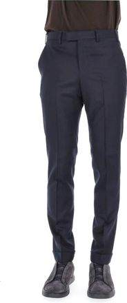 Pantaloni Torino Homme, Pantalons, Bleu, Taille: S Pantalon en Flanelle de Laine Bleu Coupe Master