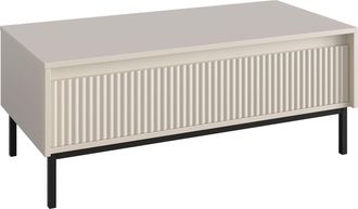 Mirjan24 Couchtisch Ozmi 1SZ, Stylischer Kaffeetisch mit Schublade auf Kugelgleitschienen, Sofatisch, Wohnzimmertisch, Praktischer Teetisch (Cashmere)